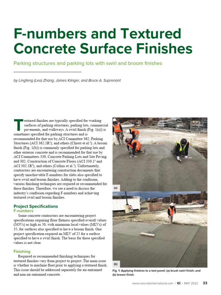 F-Numbers and Textured Concrete Surface Finishes ACI Concrete ...