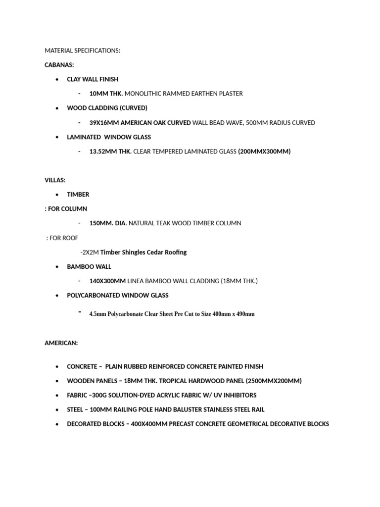 Material Specifications | PDF