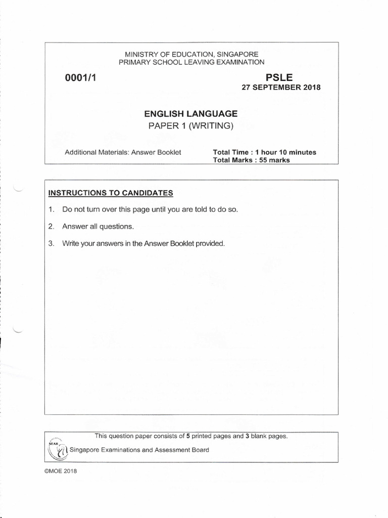 PSLE English 2018 Q N A | PDF | Schools