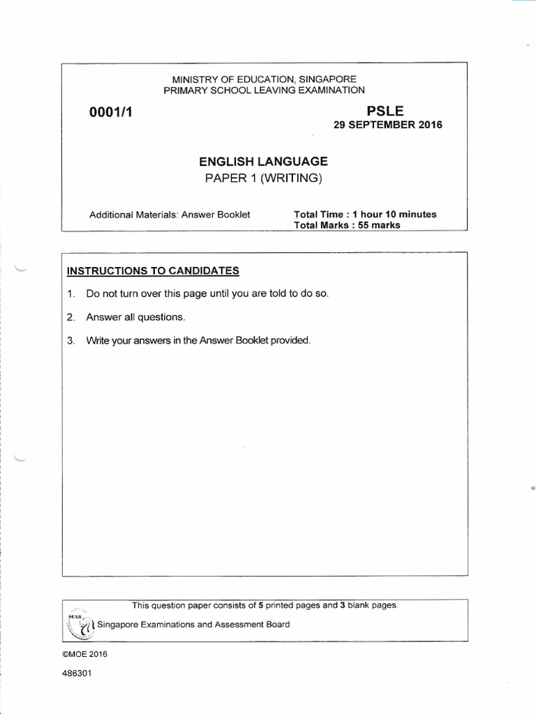 PSLE English 2016 Q N A | PDF | Ant