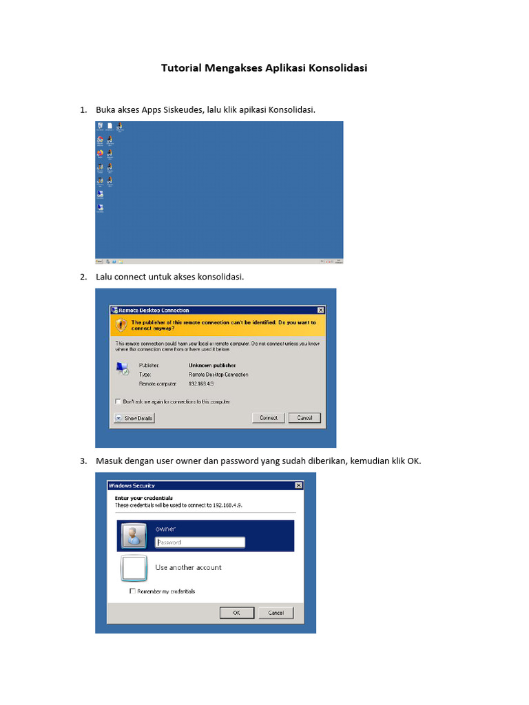 Tutorial Mengakses Aplikasi Konsolidasi | PDF