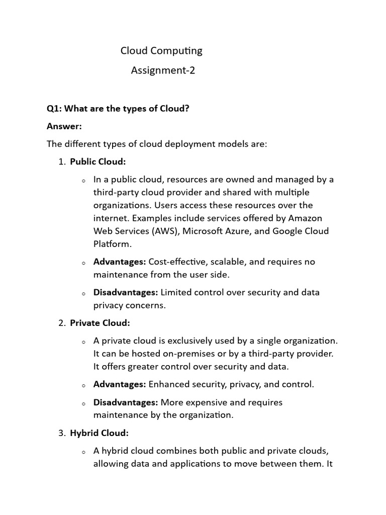 Cloud Computing Assignment-2 | PDF | Cloud Computing | Software As A Service