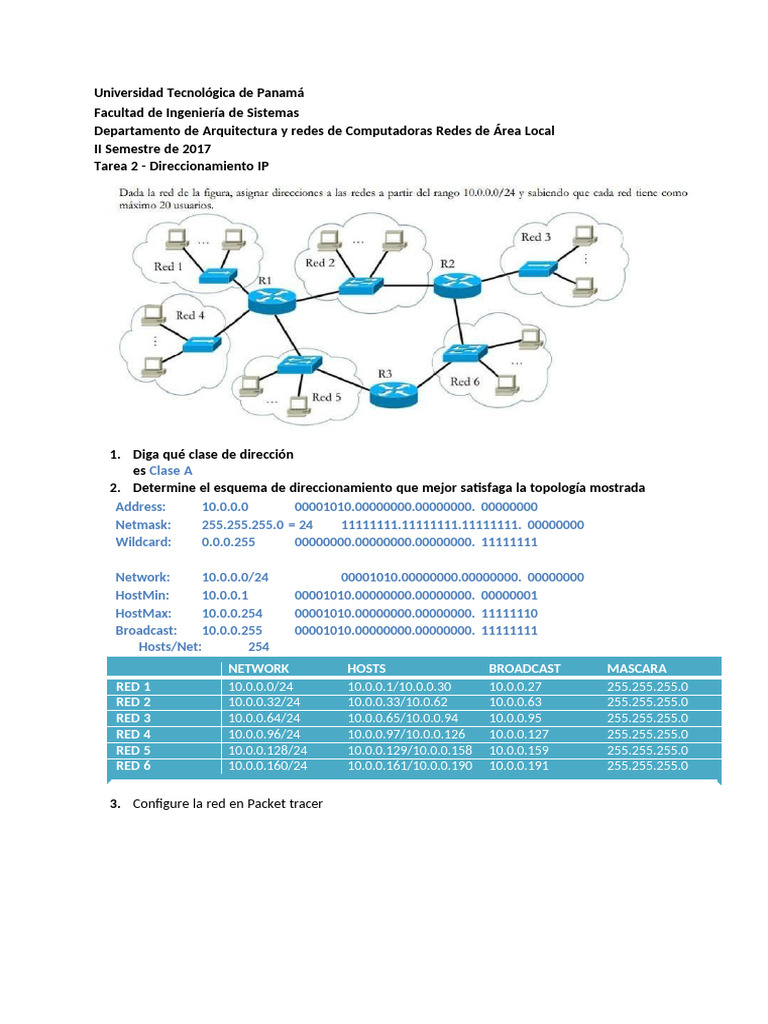 Tarea 2 Direccionameinto Ip Resuelto | PDF | Informática