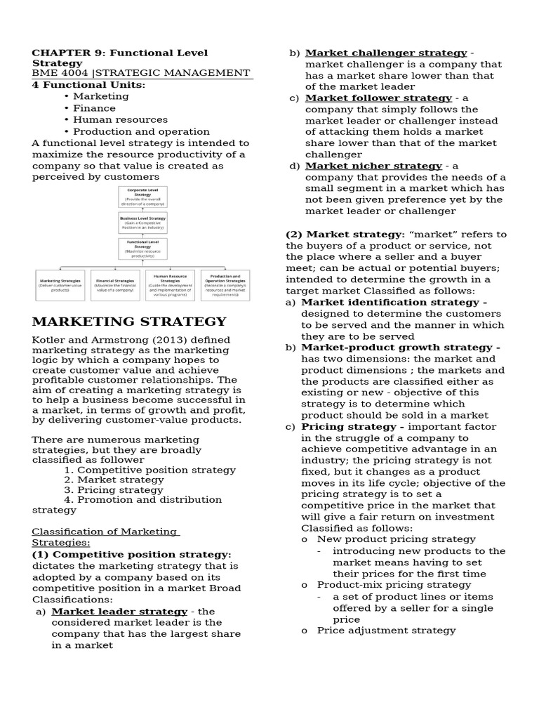 BME 4004 CHAPTER 9 Marketing Strategies | PDF | Marketing | Pricing