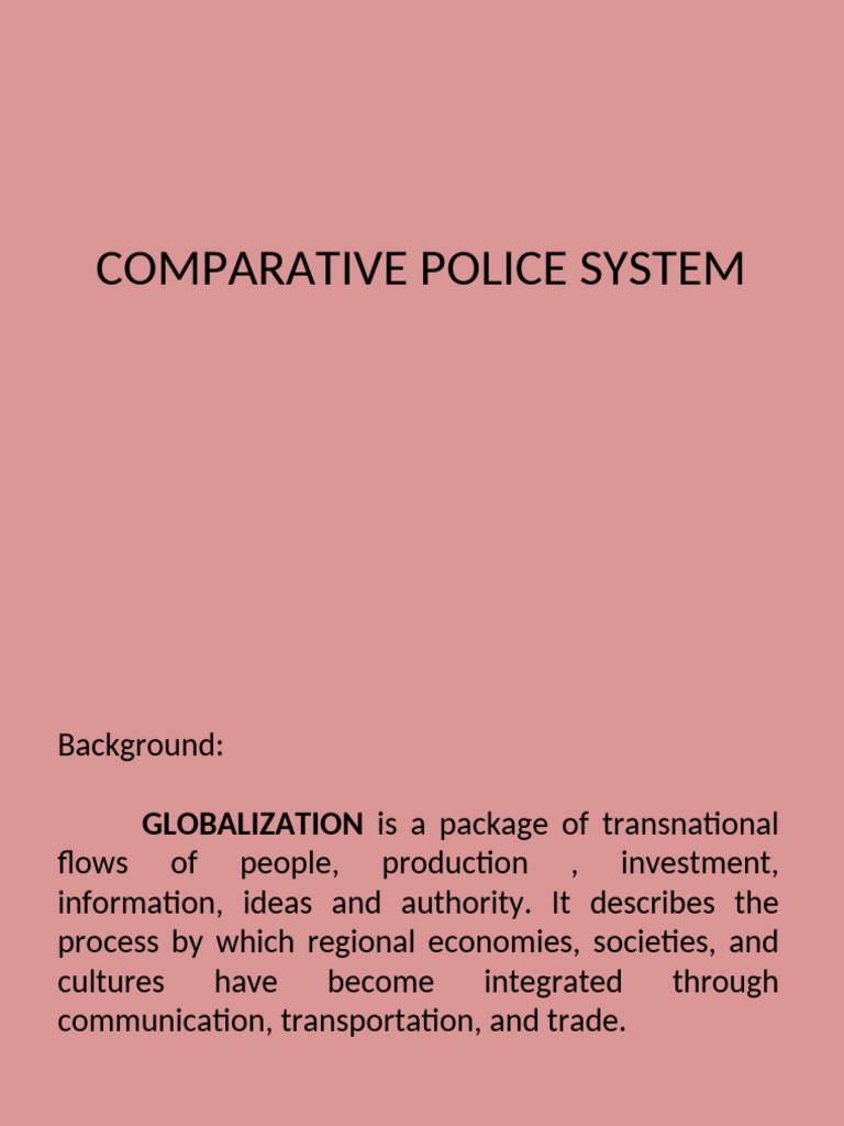 Globalization's Impact on Police Systems | PDF | Sheriffs In The United ...