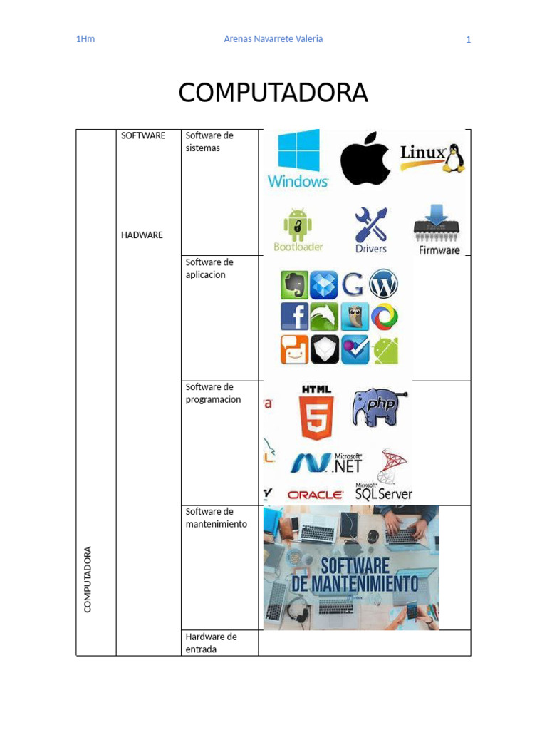 Tipos de Software y Hardware en Computadoras | PDF