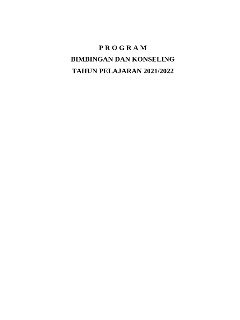 No 1. Dokumen Program Layanan BK Bidang Pengembangan Diri | PDF