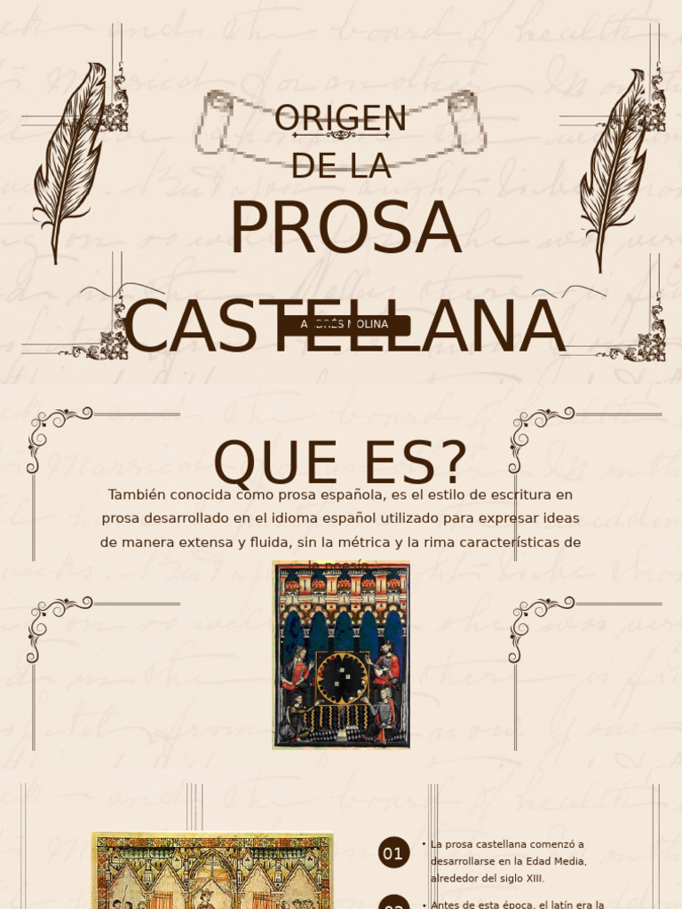 Origen de La Prosa Castellana Andres Molina | PDF | Prosa | Escritura