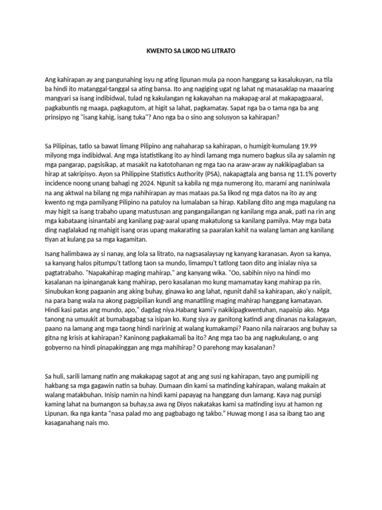 Artikulo Kahirapan | PDF