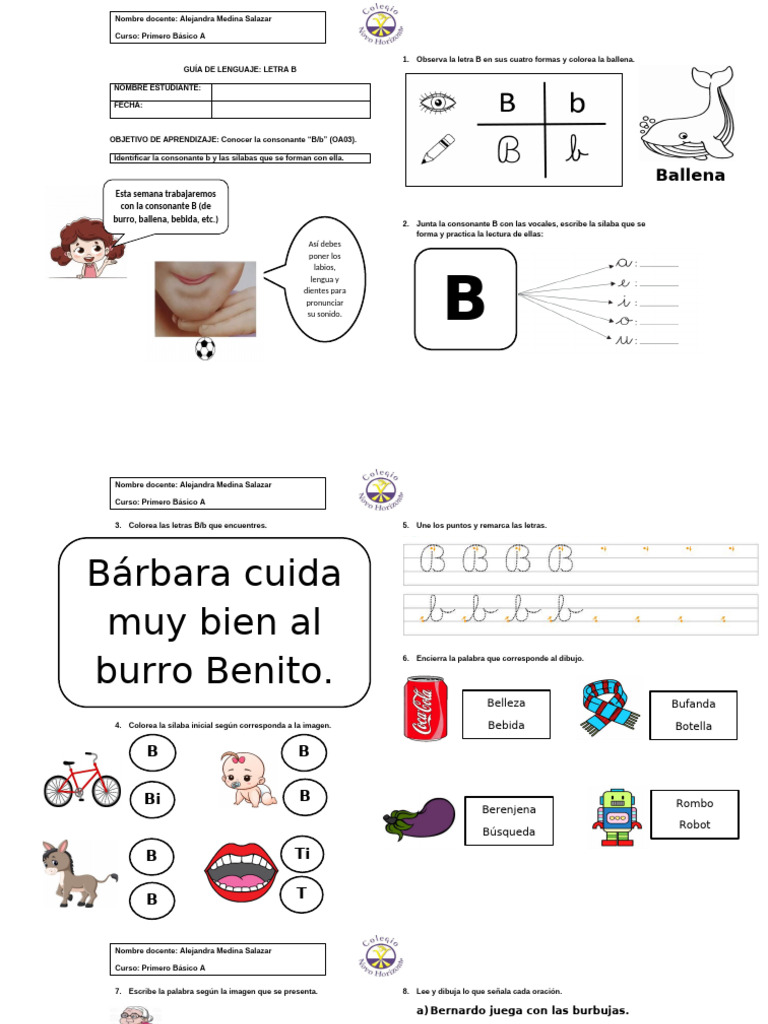 Guía Consonante B | PDF | Lingüística