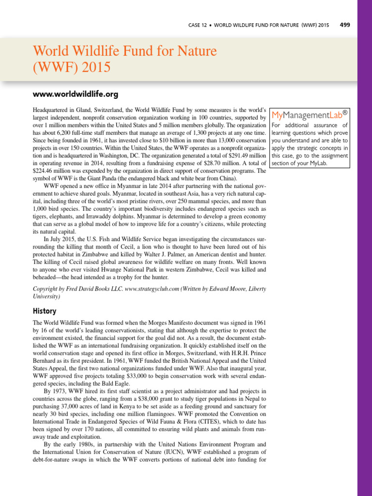 Wwf | PDF | Balance Sheet | World Wide Fund For Nature