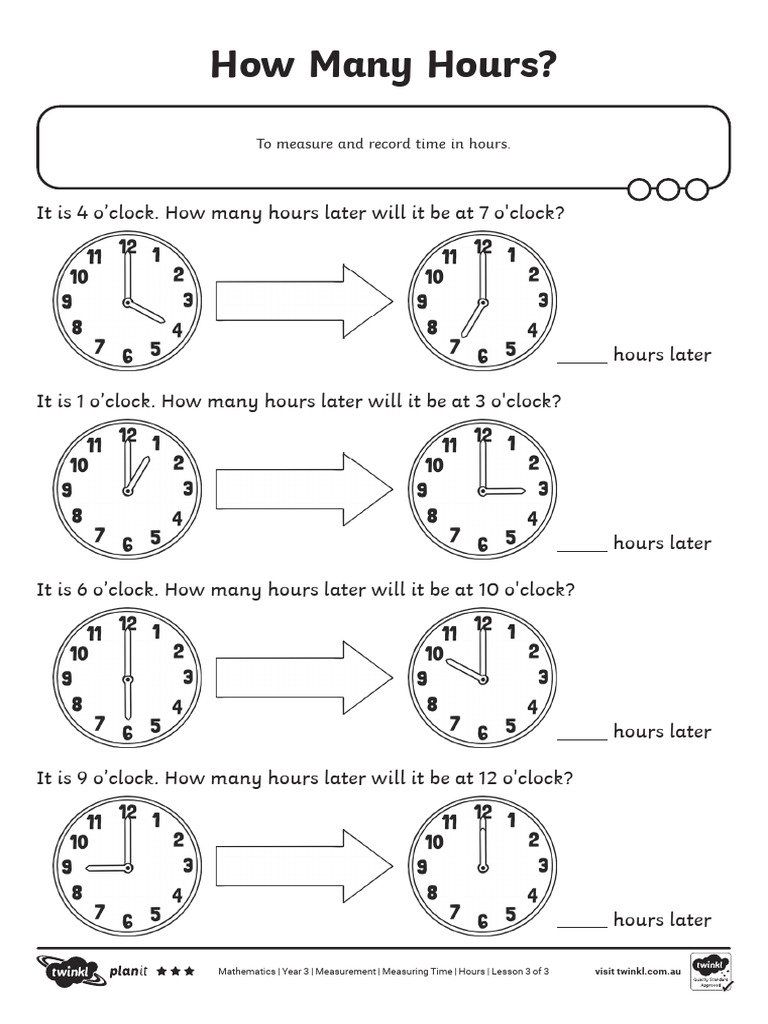 How Many Hours Activity Sheet Higher Ability | PDF