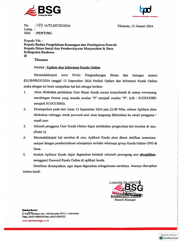 Update Dan Informasi Kasda Online | PDF