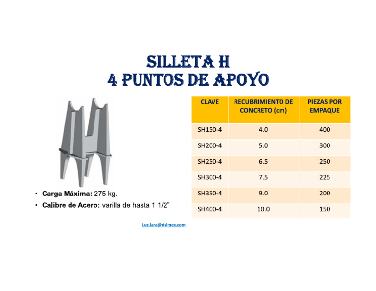 Ficha Tecnica Silleta H 4 Puntos | PDF