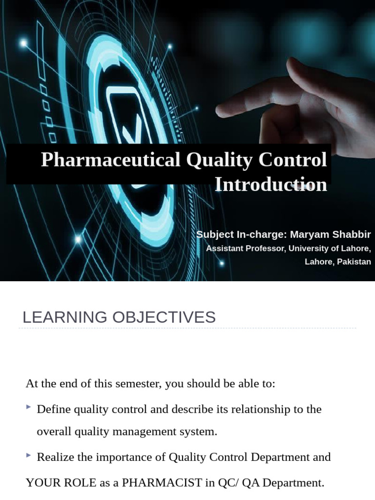 Pharmaceutical Quality Control Overview | PDF | Quality Assurance