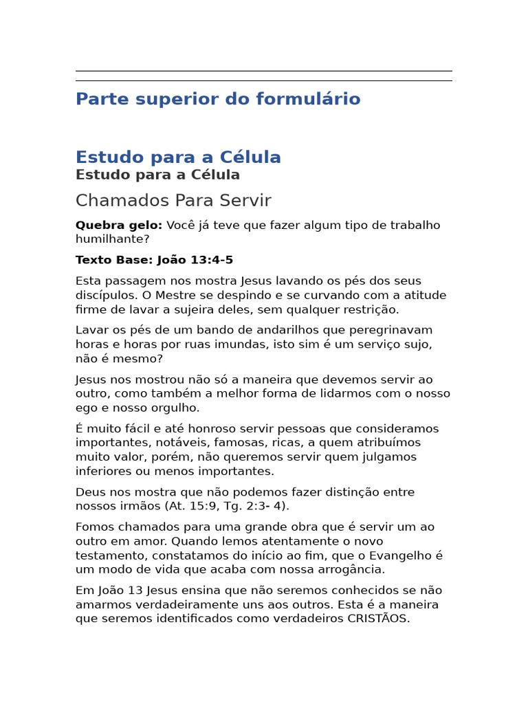 Chamados para Servir | PDF
