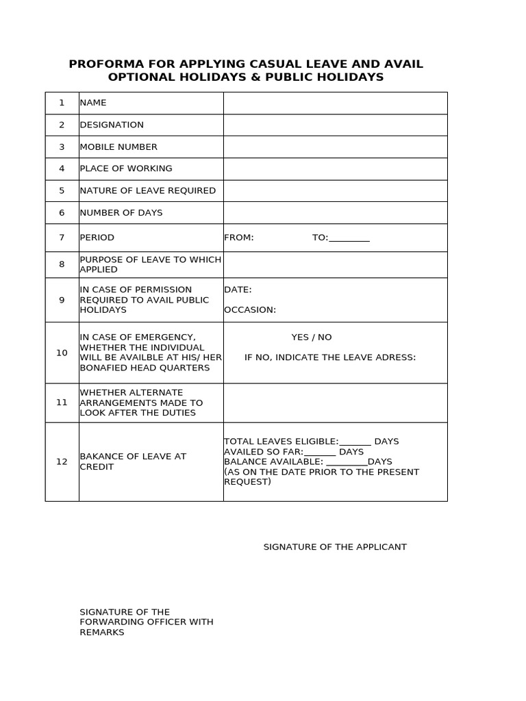 FRS Leave Format | PDF | Law