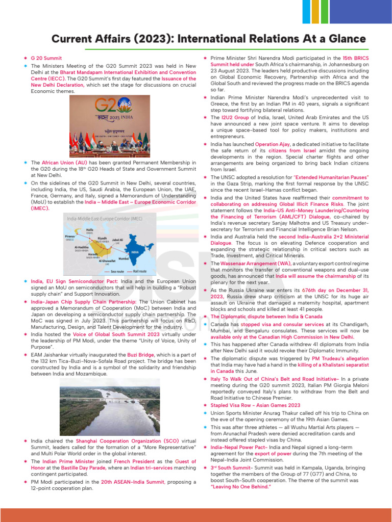 International Relations at A Glance | PDF | Foreign Policy ...