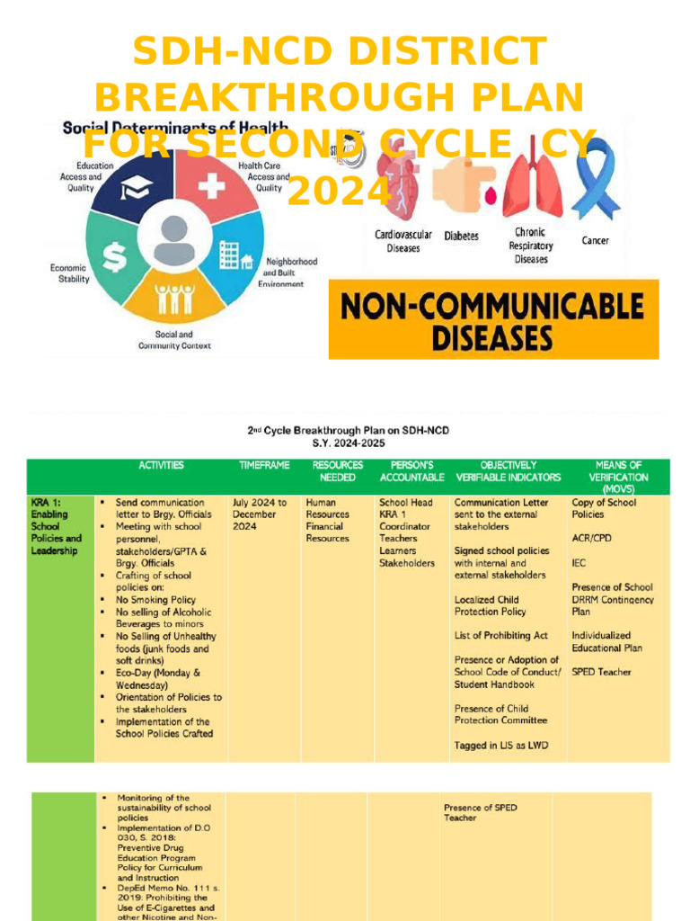 SDH-NCD Breakthrough Pla Cycle 2 | PDF