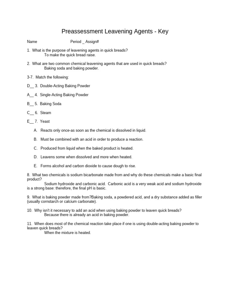 Chemical Leavening Agent | PDF | Cooking, Food & Wine