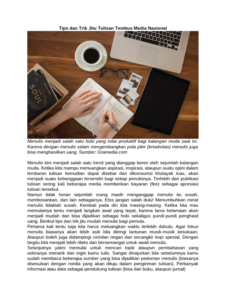 Tips Dan Trik Jitu Tulisan Tembus Media Nasional | PDF