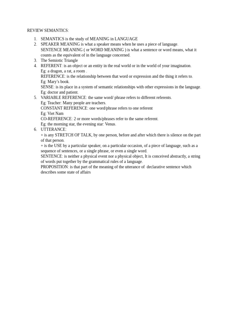 Review Semantics | PDF