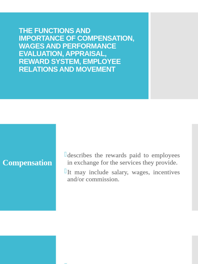 Week 4 The Functions and Importance of Compensation Dev Dil GC | PDF ...