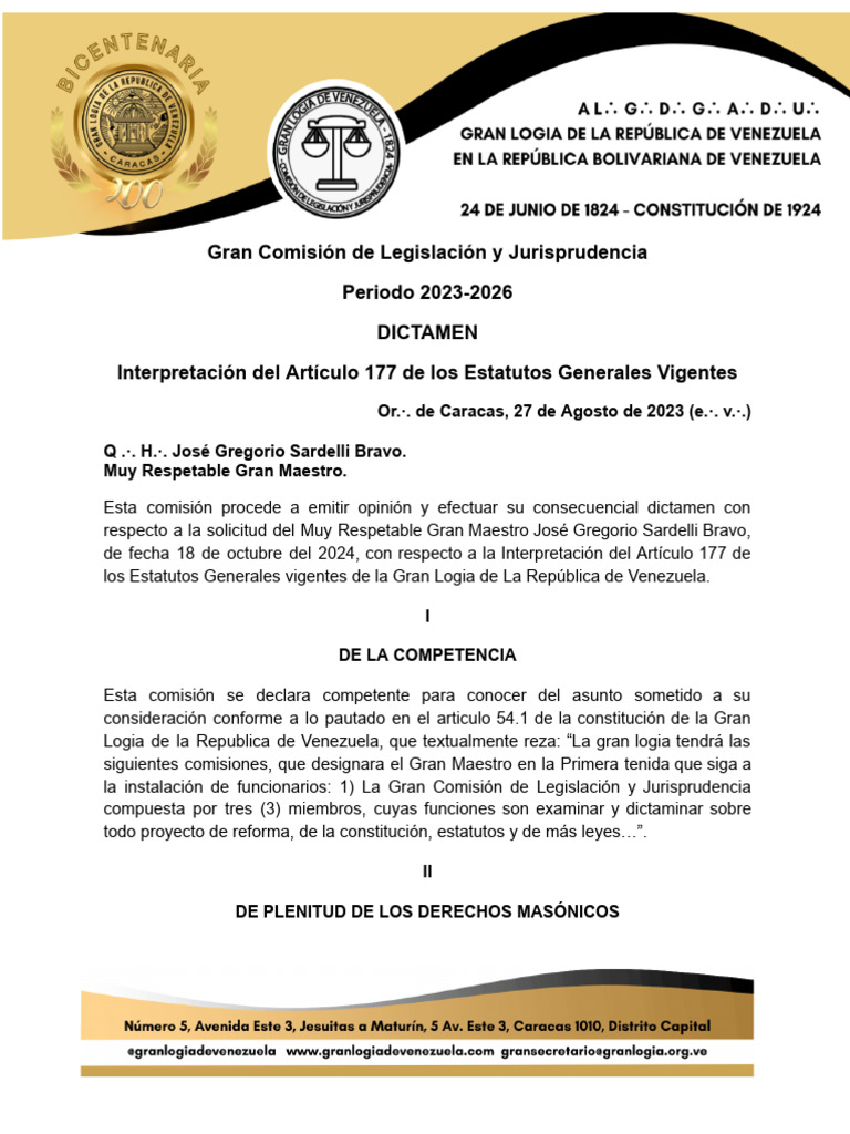 Dictamen CLJ Sobre Artículo 177 | PDF | Caso de ley | Constitución