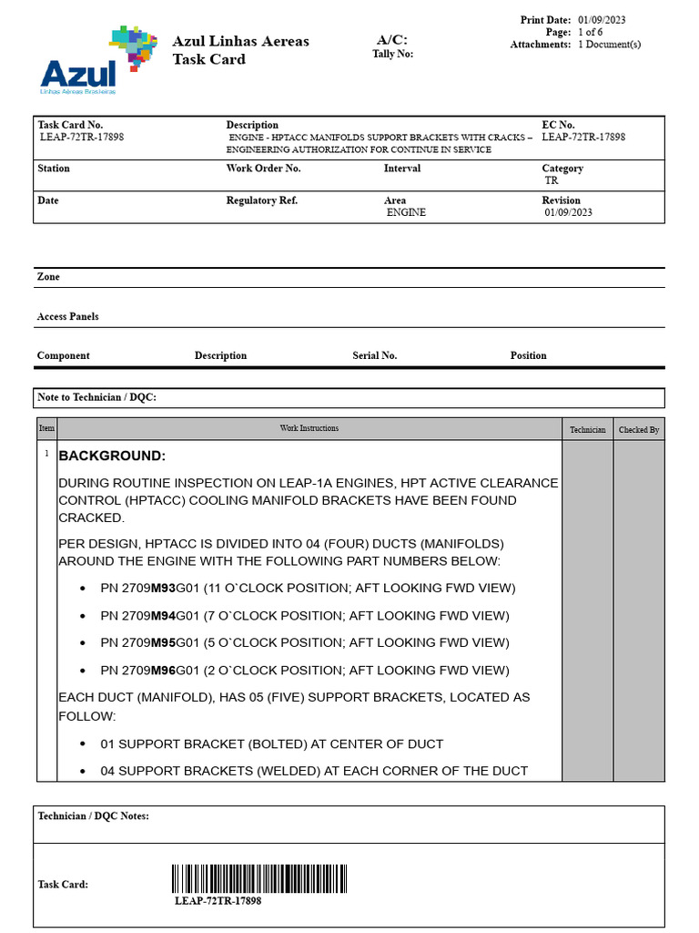 LEAP-1A Engine Bracket Inspection | PDF | Business | Computers
