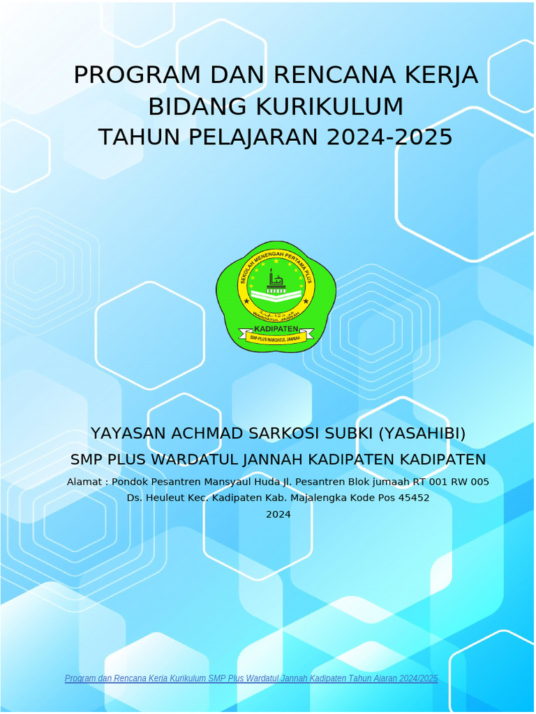 Program Dan Rencana Kerja Kurikulum - 24 | PDF