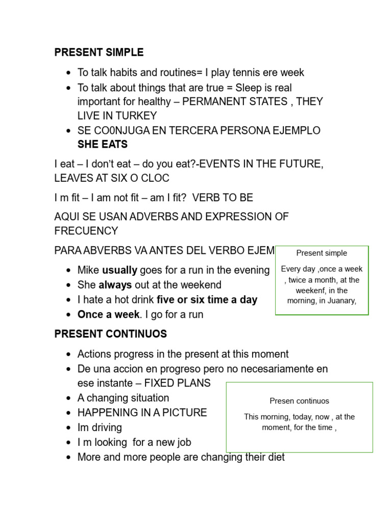 Present Simple Guia | PDF | Syntax | Language Mechanics