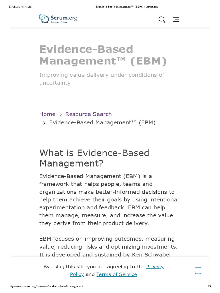 Evidence-Based Management™ (EBM) | PDF | Goal | Agile Software Development