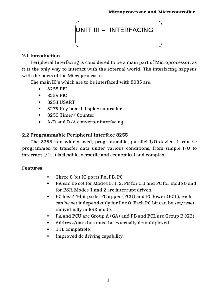 unit-3 Interfacing | PDF | Computer Architecture | Electronic Design unit-3 Interfacing | PDF | Computer Architecture | Electronic Design