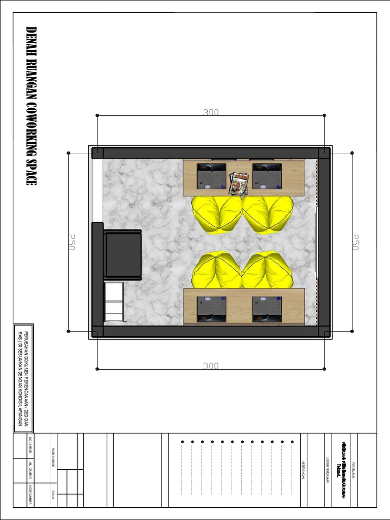 Sketsa Ruang Kerja Coworking Space | PDF | Griya & Taman | Komputer