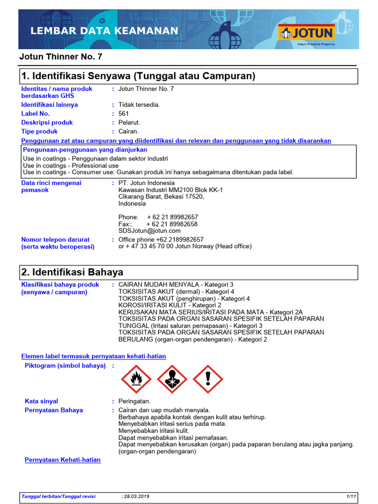 Jotun Thinner MSDS | PDF