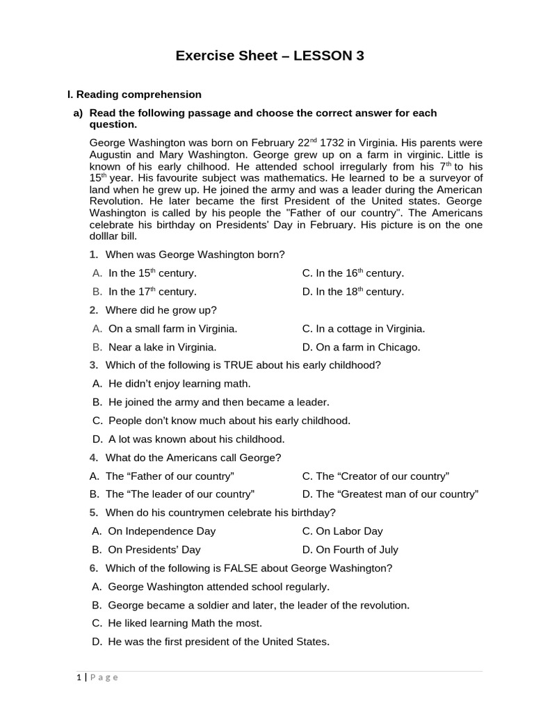 Exercise Sheet - Lesson 3 | PDF | Polygraph