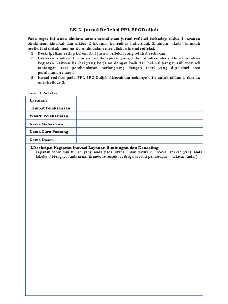 Refleksi PPL PPGD: Inovasi Konseling CBT | PDF | Karier & Perkembangan