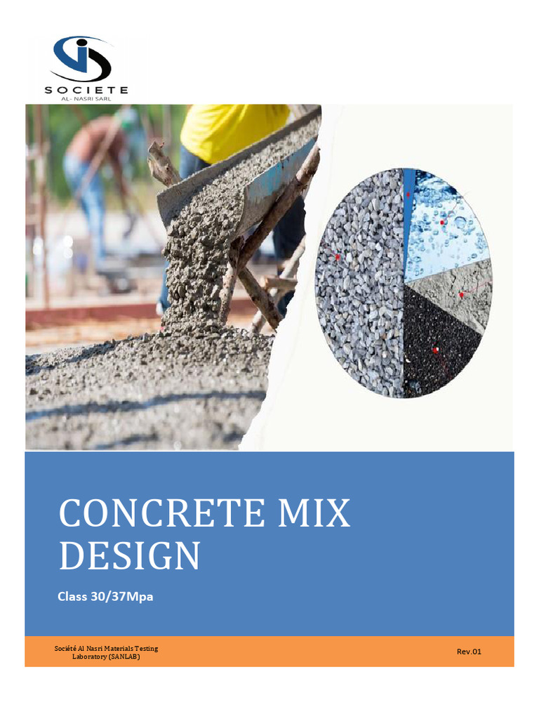 Concrete Mix Design C 30-37 Mpa | PDF | Concrete | Construction Aggregate
