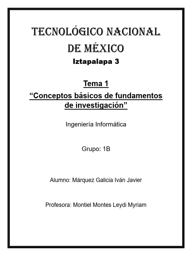 Tema 1. Conceptos Básicos de Fundamentos de Investigación. | PDF | Conocimiento | Método científico