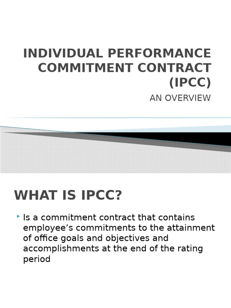 Individual Performance Commitment Contract (Ipcc) New | PDF