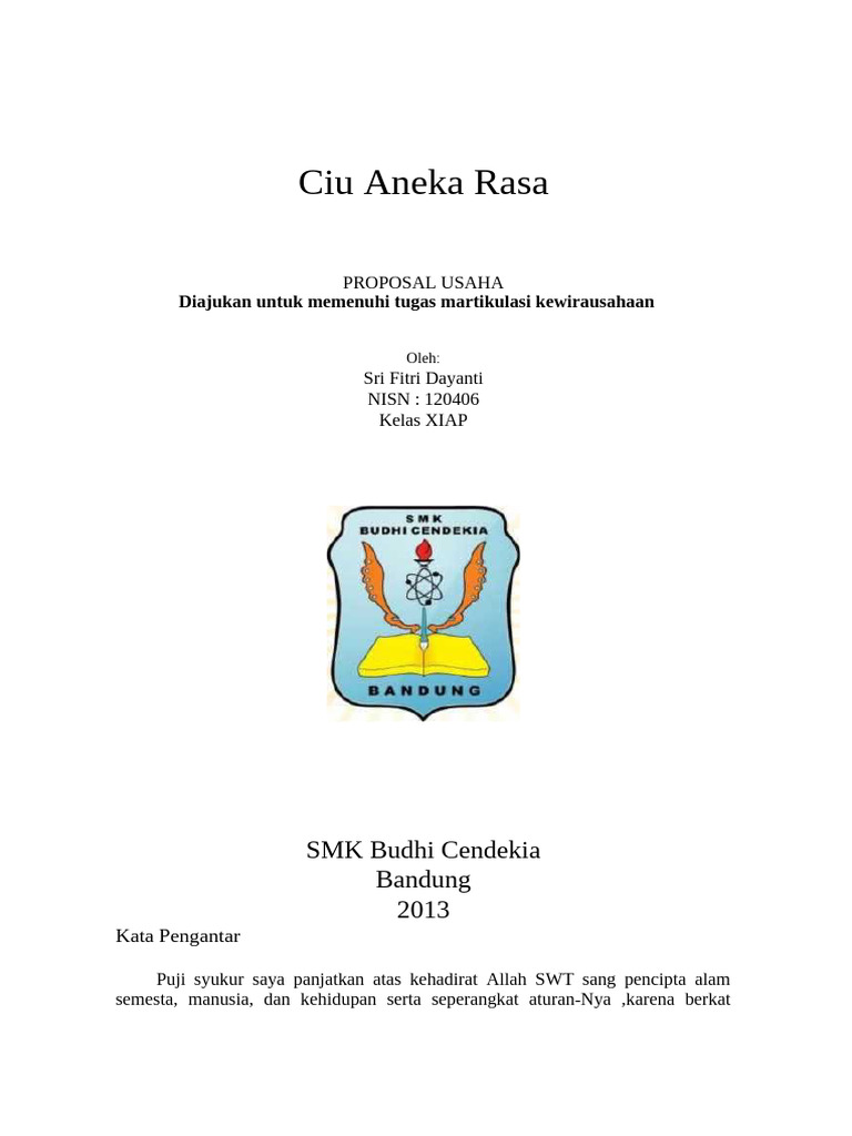 Contoh Proposal Usaha Makanan Compress | PDF | Bisnis | Pengembangan Diri