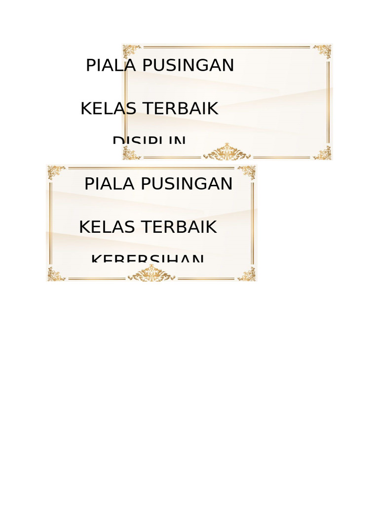Label Piala Pusingan | PDF