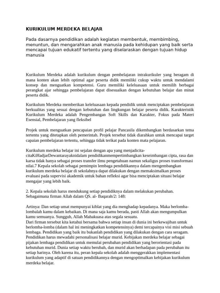 Kurikulum Merdeka Belajar | PDF