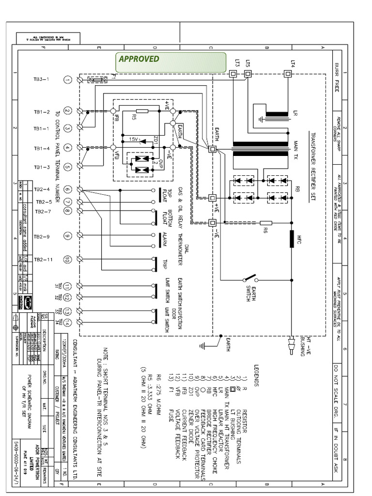 Transformer Rectifier Set-ESP | PDF | Alternating Current | Fuse (Electrical)