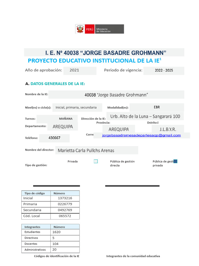 PEI - Jorge Basadre | PDF | Enseñando | Aprendizaje