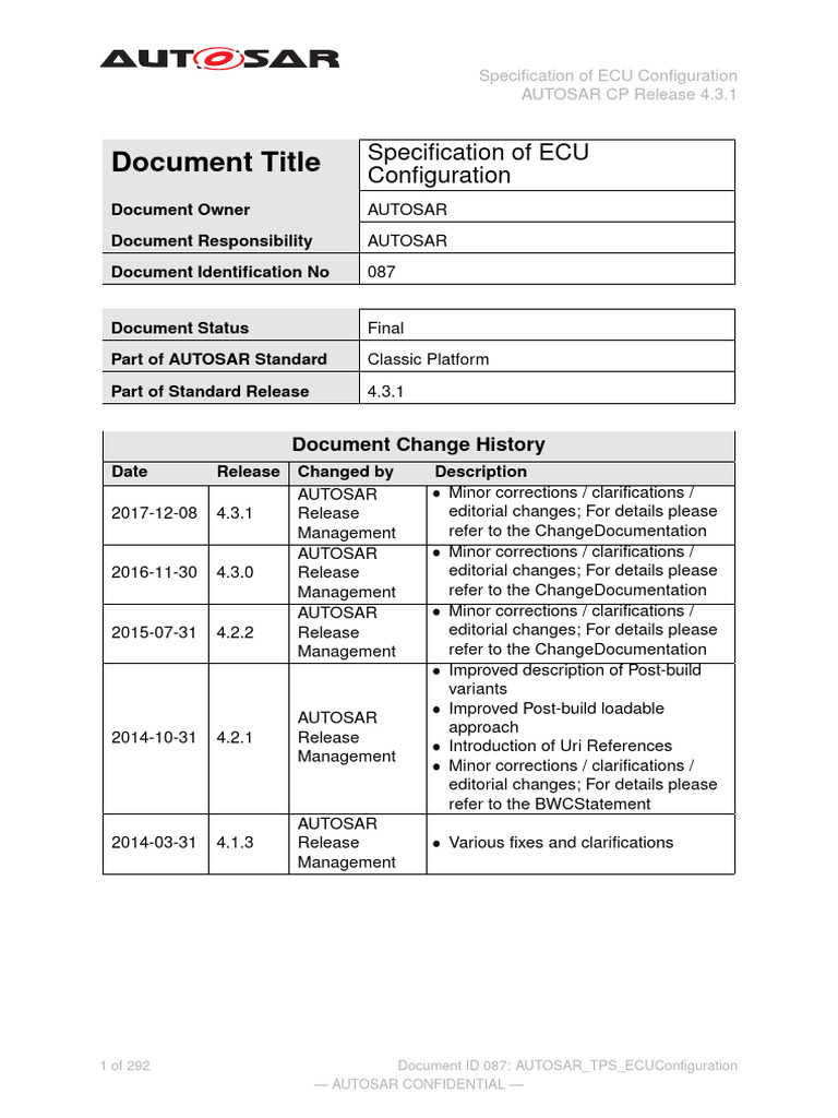 AUTOSAR TPS ECUConfiguration | PDF | Data Type | Parameter (Computer Programming)