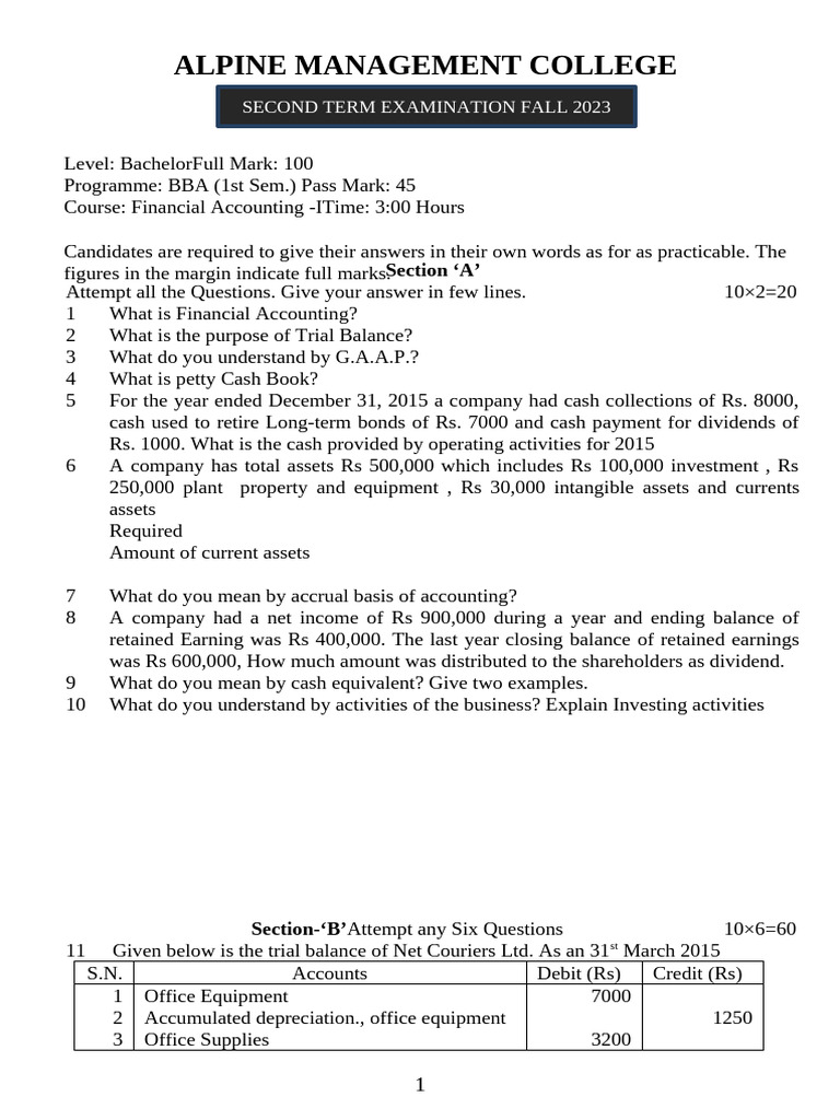 23 02 078 Financial Accounting I | PDF | Expense | Dividend