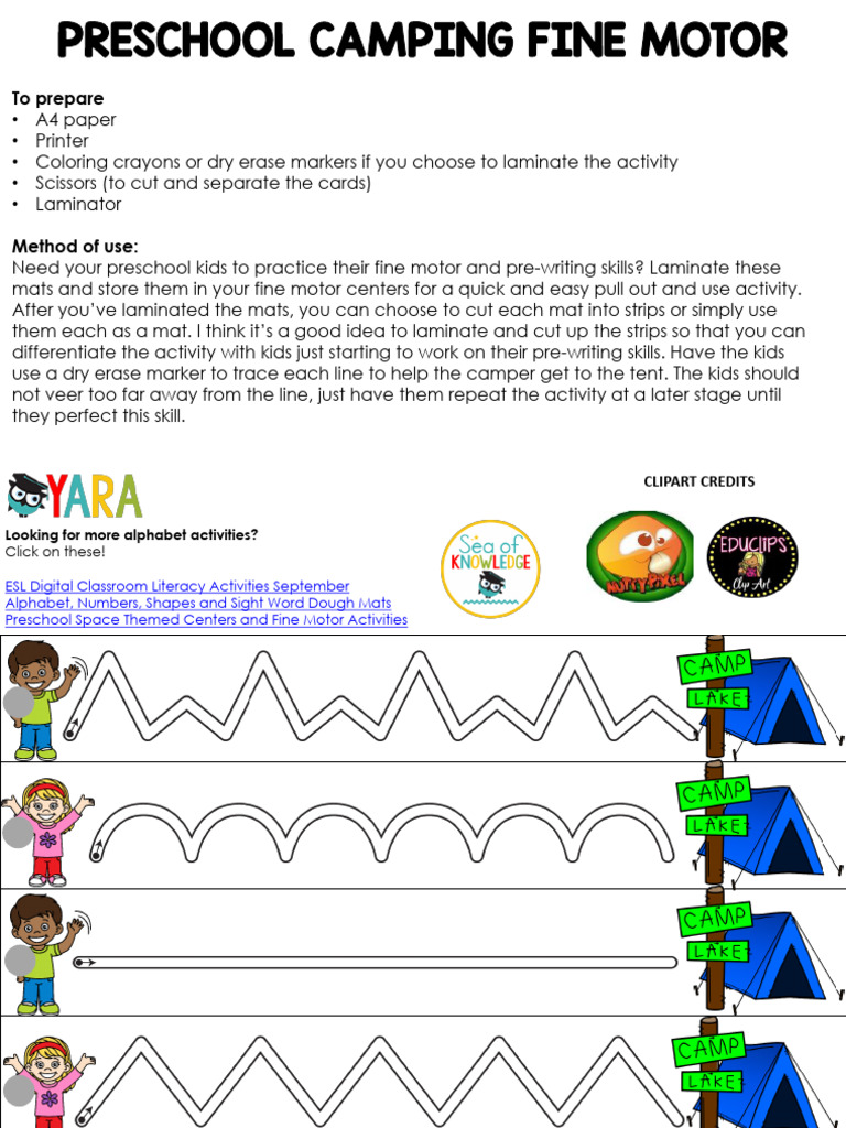 FineMotorTraceStrips CampingTHeme | PDF | Home & Garden | Art