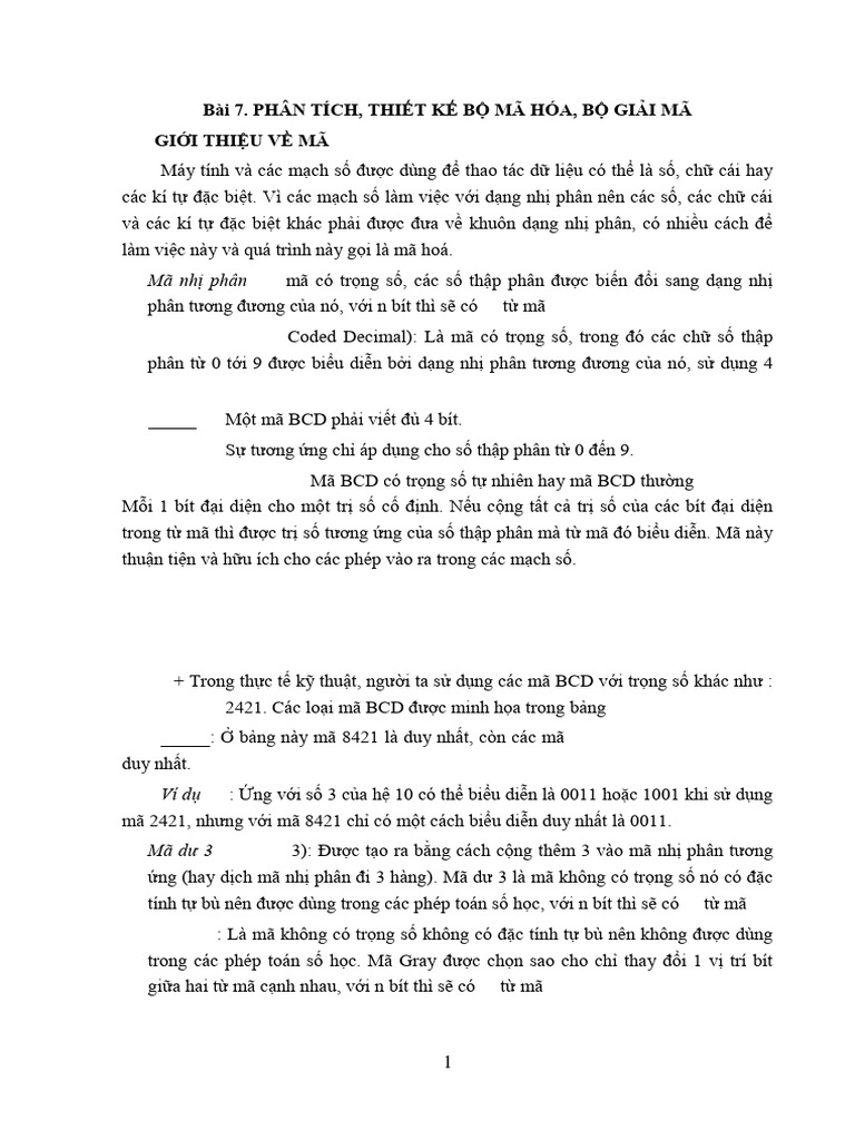 Đề cương bài giảng bài 7 | PDF