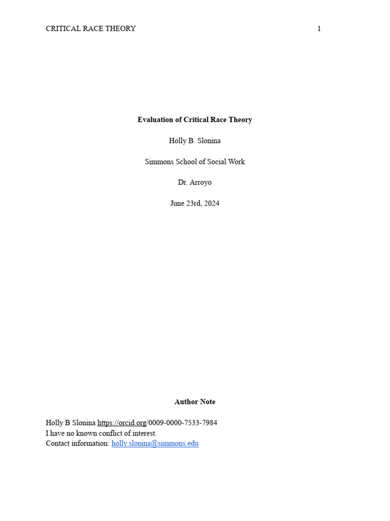 Critical Race Theory | PDF | Critical Race Theory | Substance Abuse